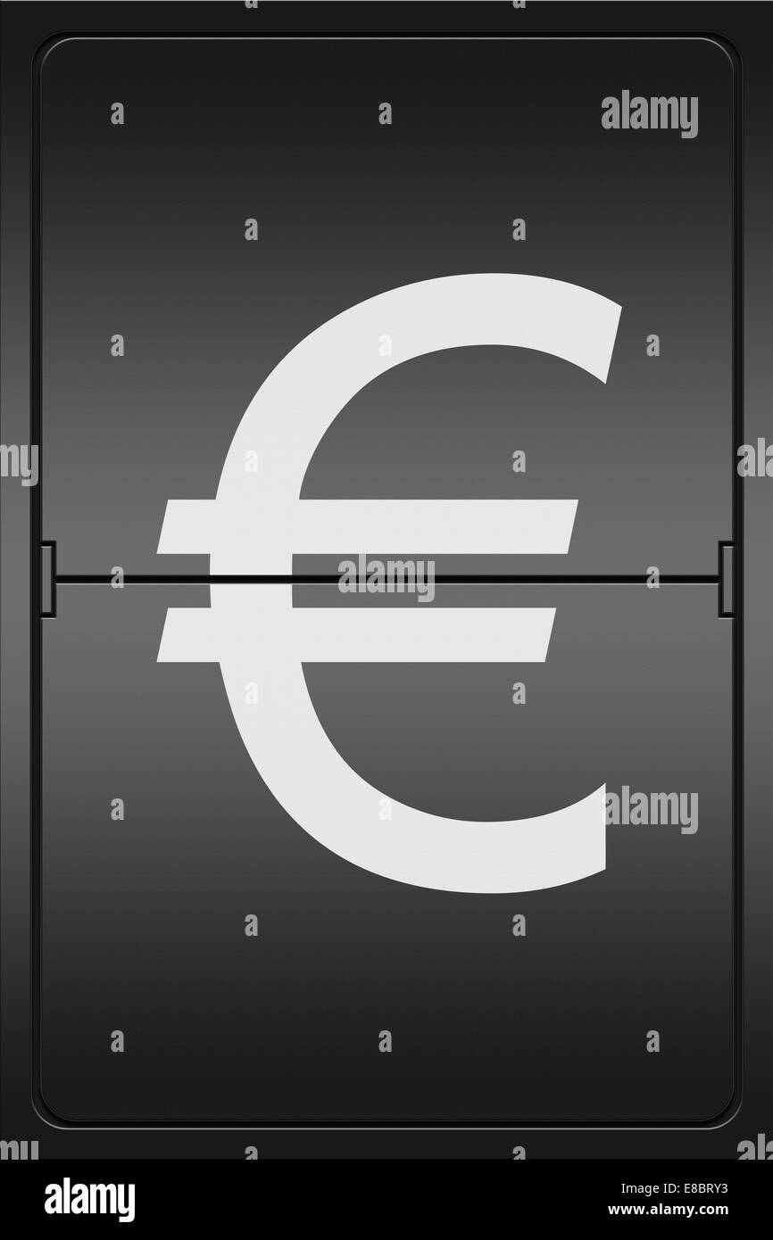Illustration of a mechanical leter indicator showing the Euro Sign ...