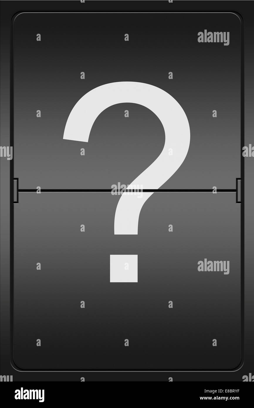 Illustration of a mechanical leter indicator showing a Question mark ...