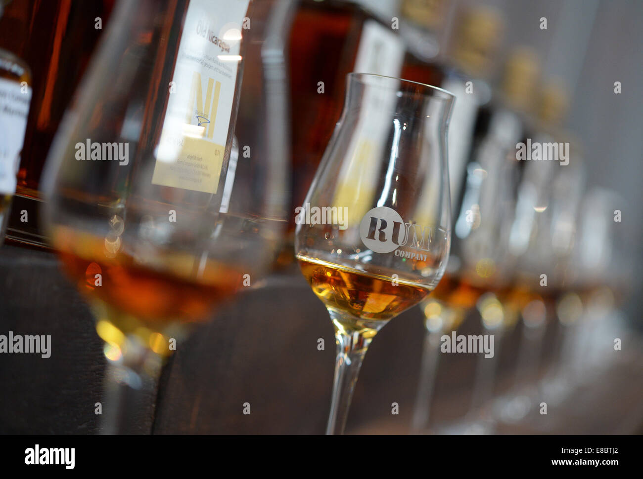 Different kinds of rum being offered at the 4th German Rum Festival in ...
