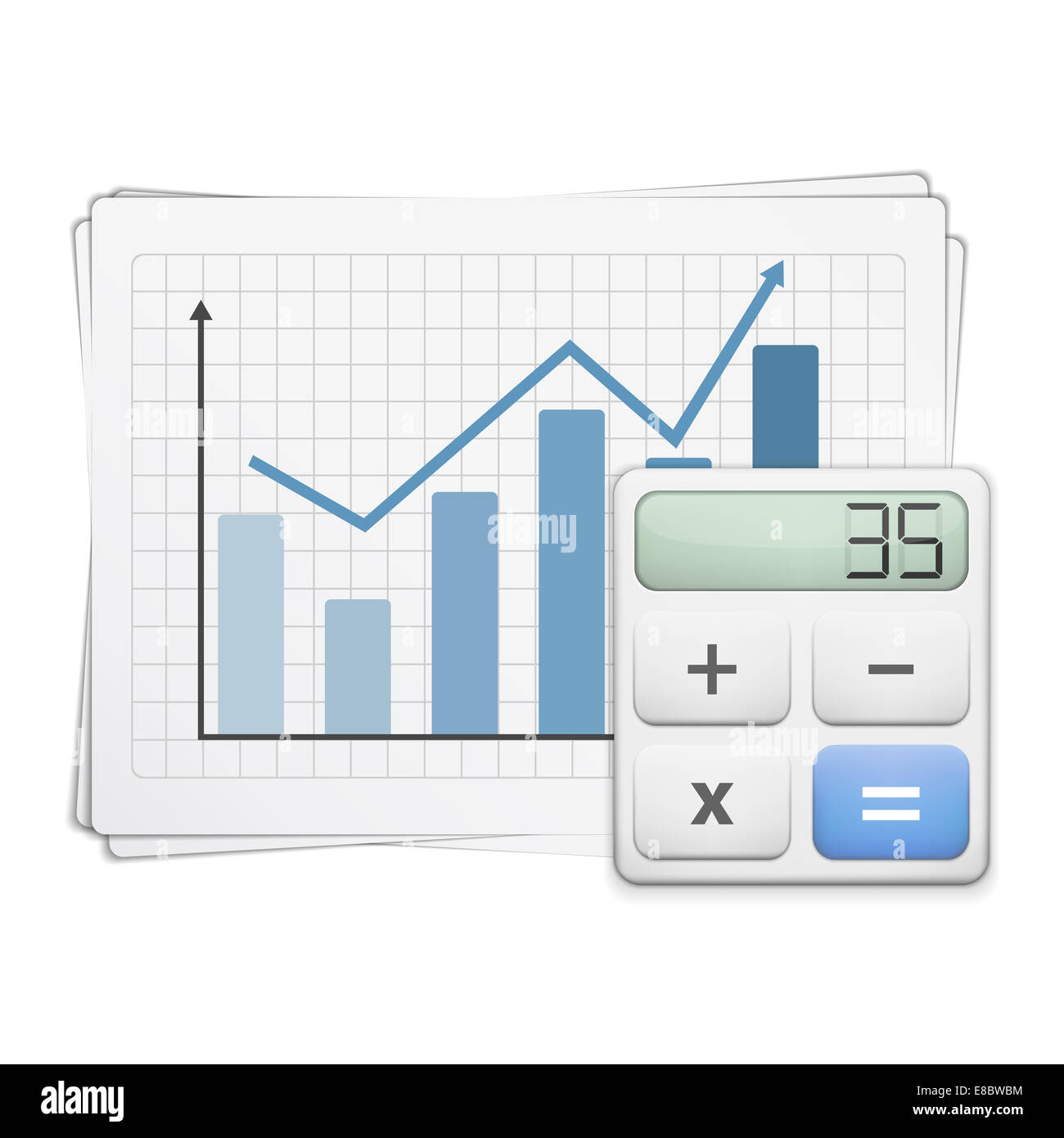 Finance graph and calculator Stock Photo - Alamy