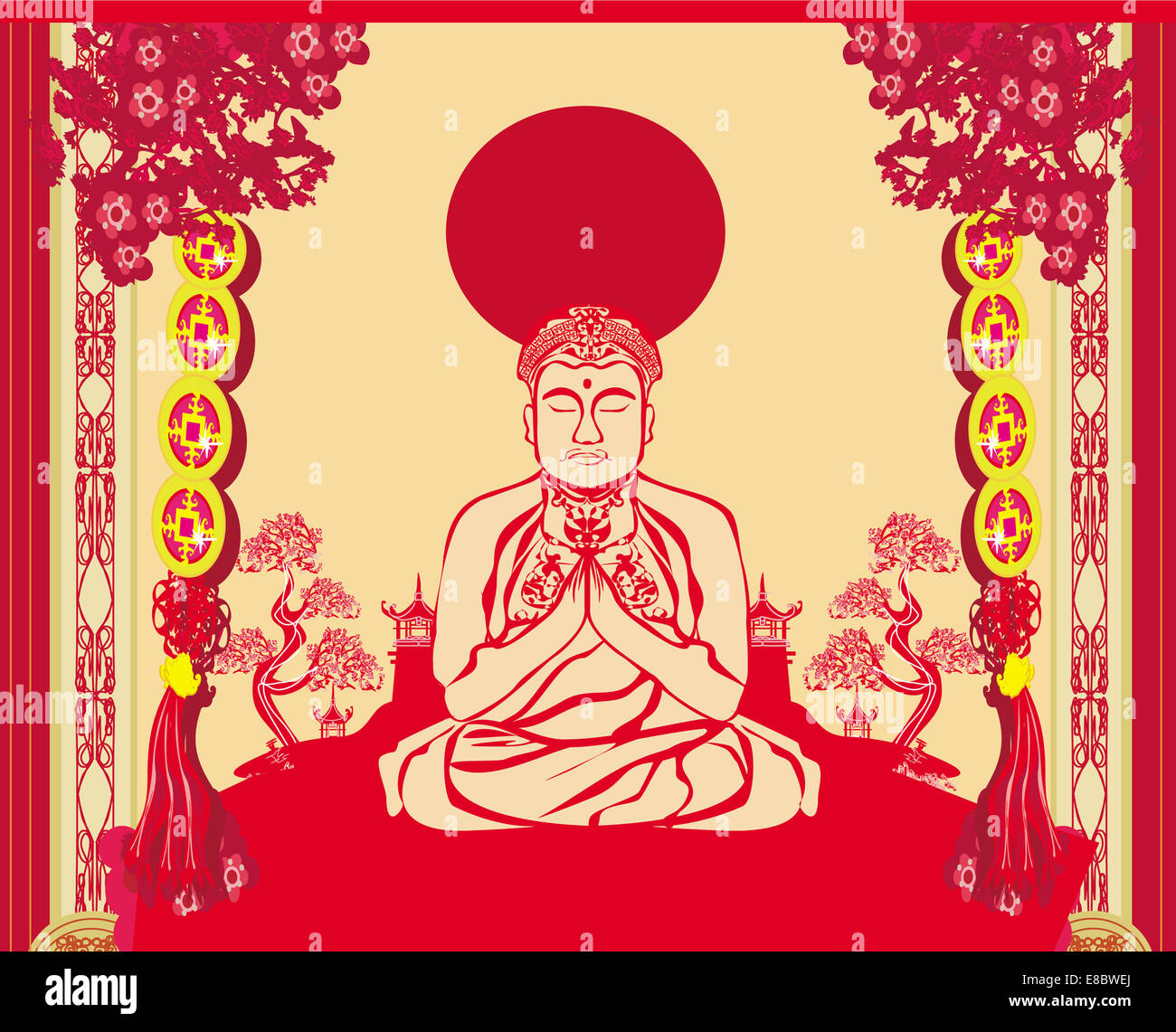 Buddha - abstract background, beautiful ornament card Stock Photo - Alamy