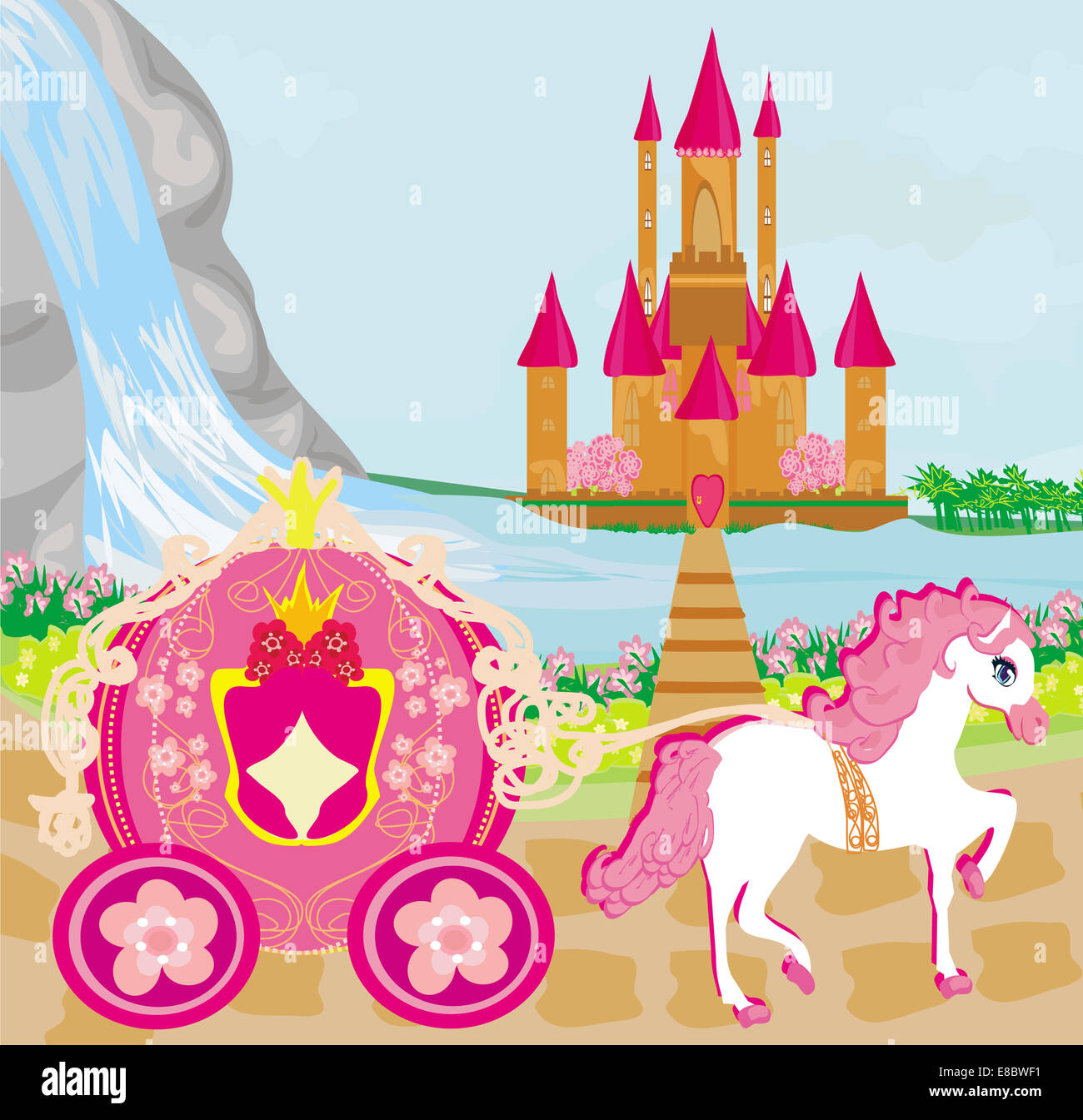 Horse carriage medieval castle landscape hi-res stock photography and ...