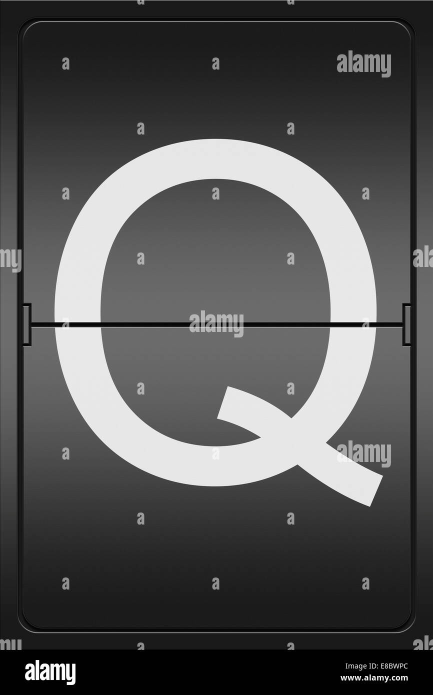 Illustration of a mechanical leter indicator showing the letter Q Stock ...