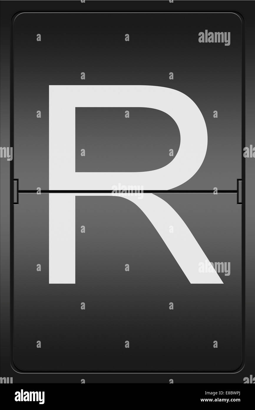 Illustration of a mechanical leter indicator showing the letter R Stock ...