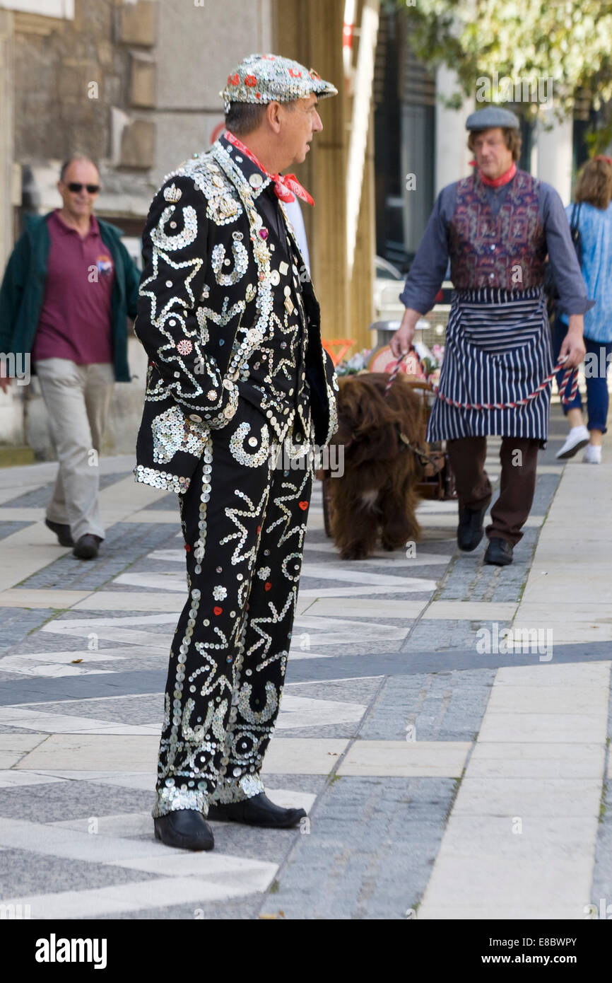 Pearly Kings and Queens known as pearlies London England Stock Photo ...