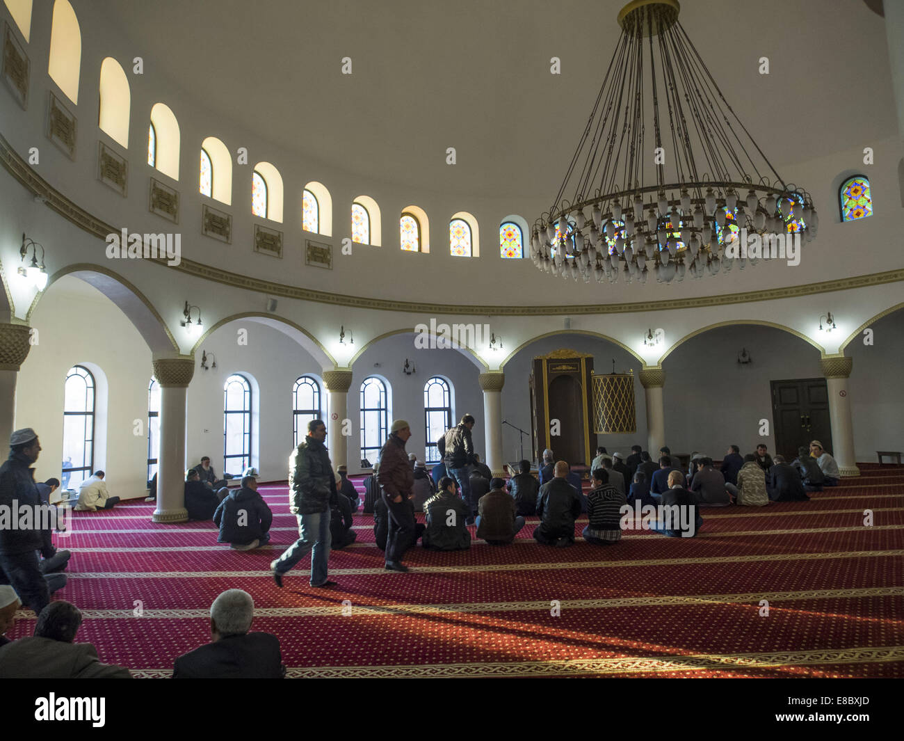 Oct. 4, 2014 - Believers gather to pray in the mosque Ar-Rahma ...