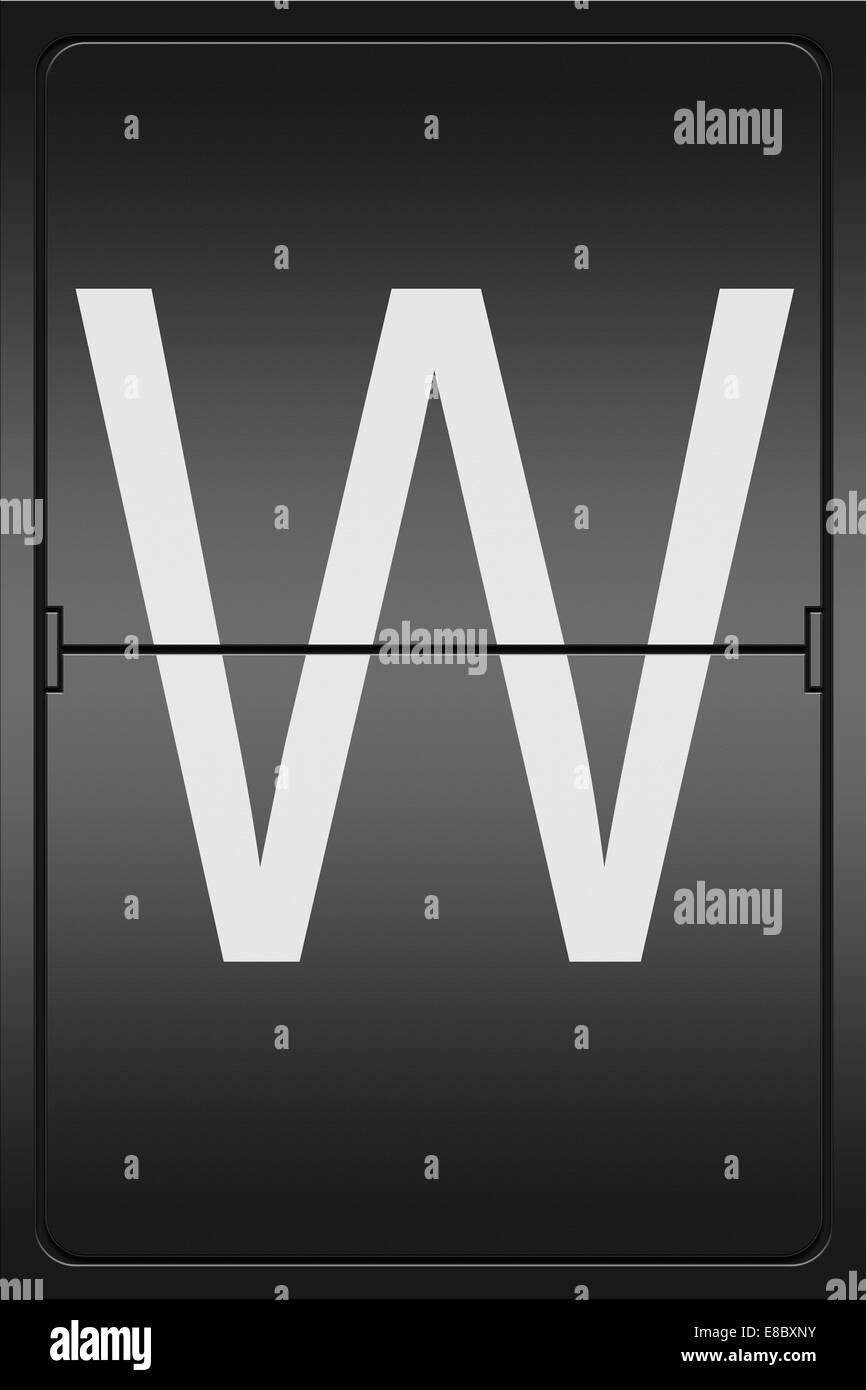 Illustration of a mechanical leter indicator showing the letter W Stock ...