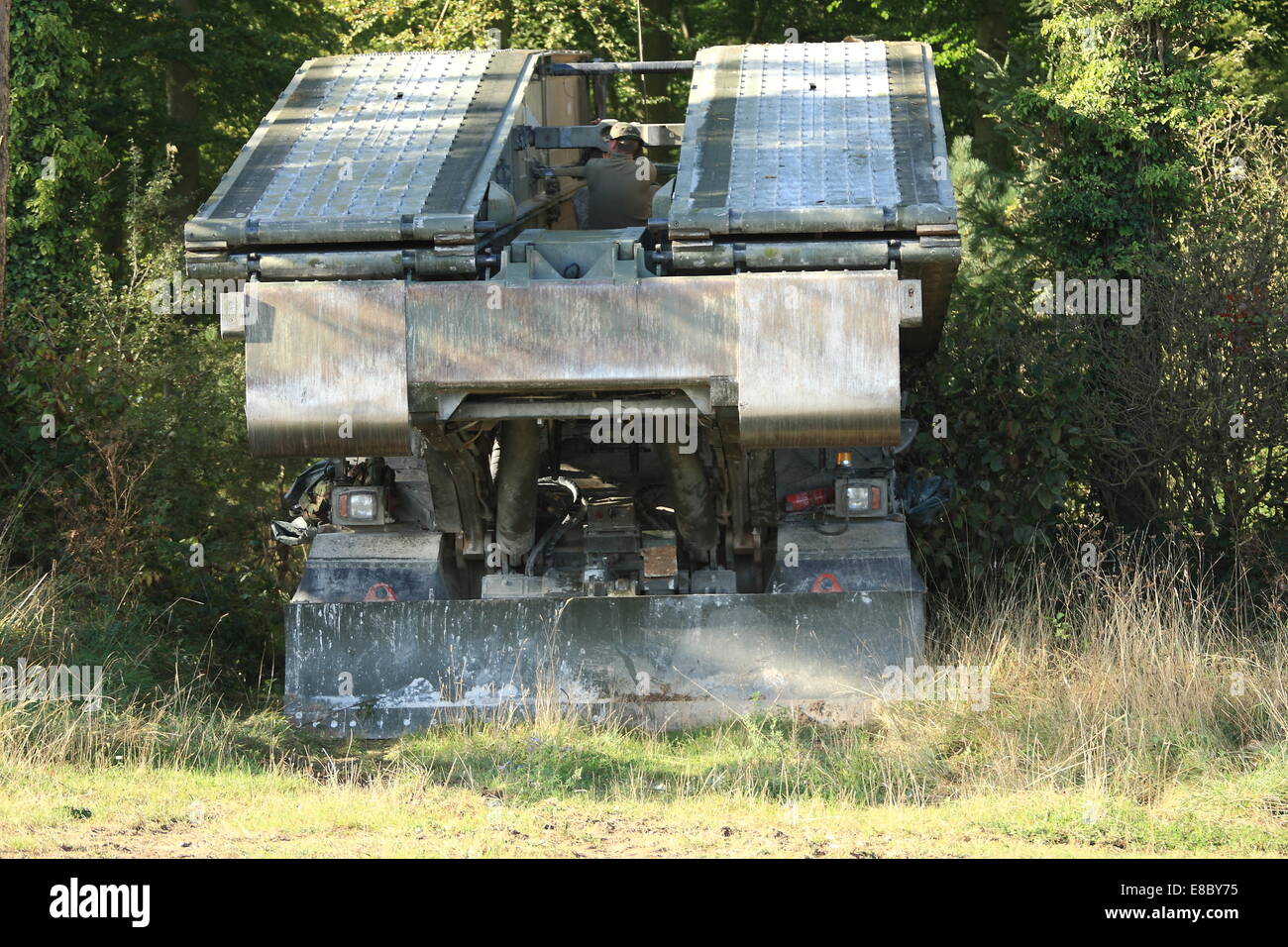 Titan armoured bridge launcher armoured engineer in a wooded hide ...