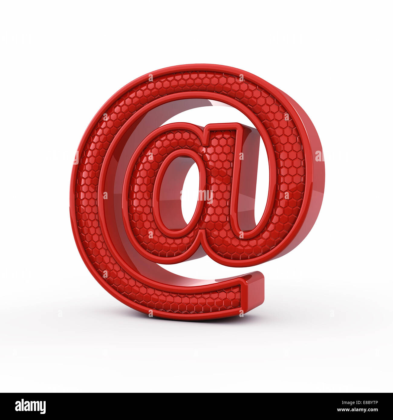 Red At sign isolated on white background Stock Photo - Alamy