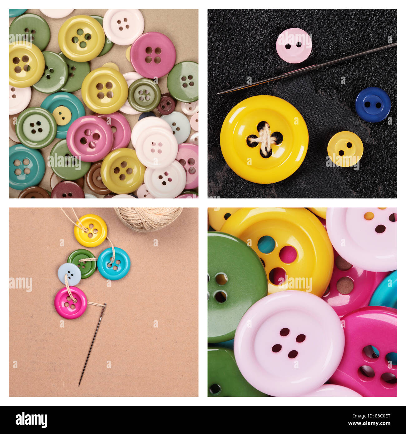 a collection with many buttons of different colors and sizes Stock ...