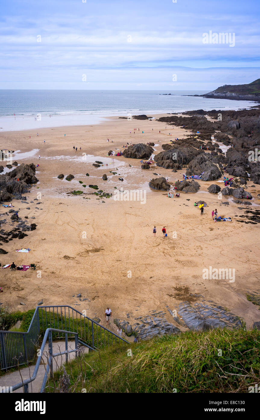 People on Woolacombe Beach, North Devon, Britain Stock Photo - Alamy