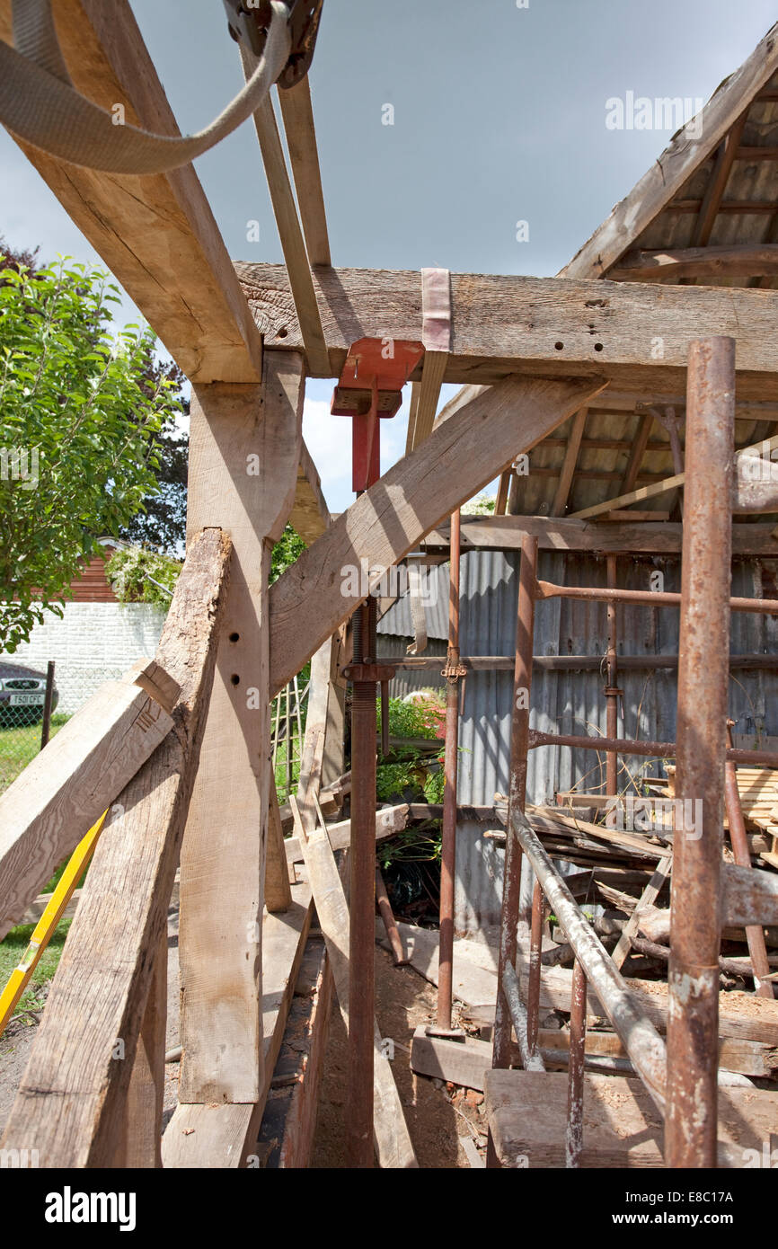 timber barn restoration Stock Photo - Alamy
