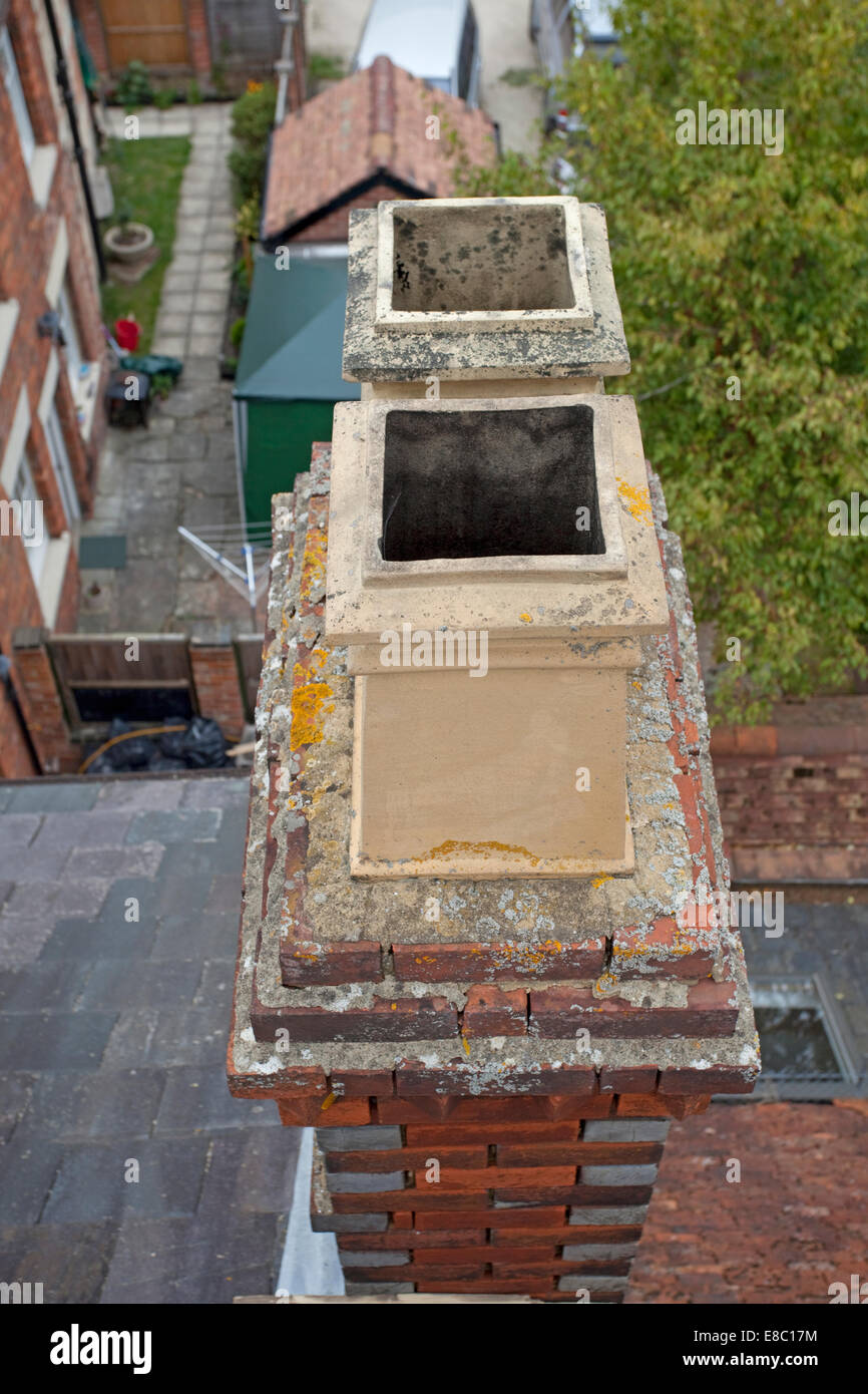 looking down chimney pots Stock Photo - Alamy
