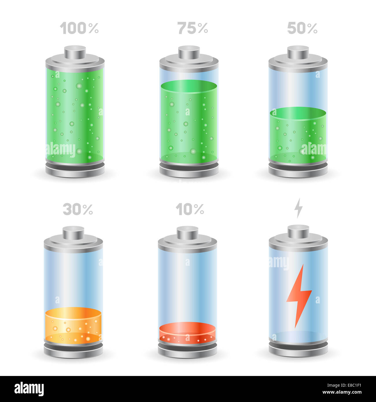 battery icon set Stock Photo - Alamy