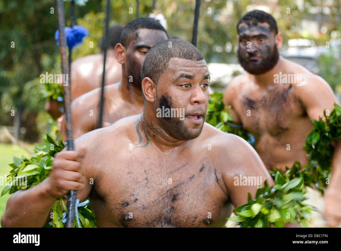 Sydney, Australia. 5th Oct, 2014. Traditional Fijian Meke dancers ...