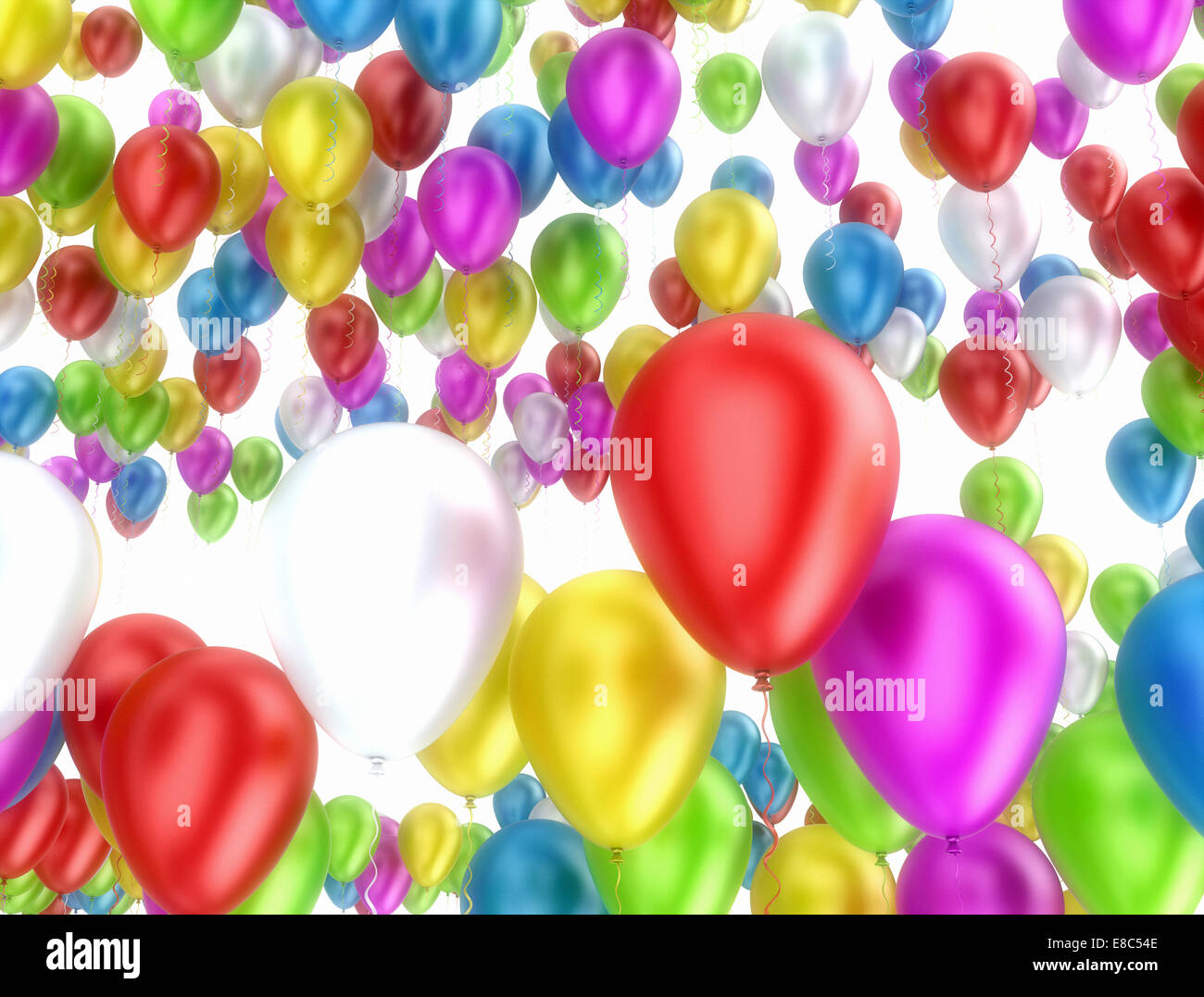 Brightly lit multi color party celebration balloons Stock Photo - Alamy