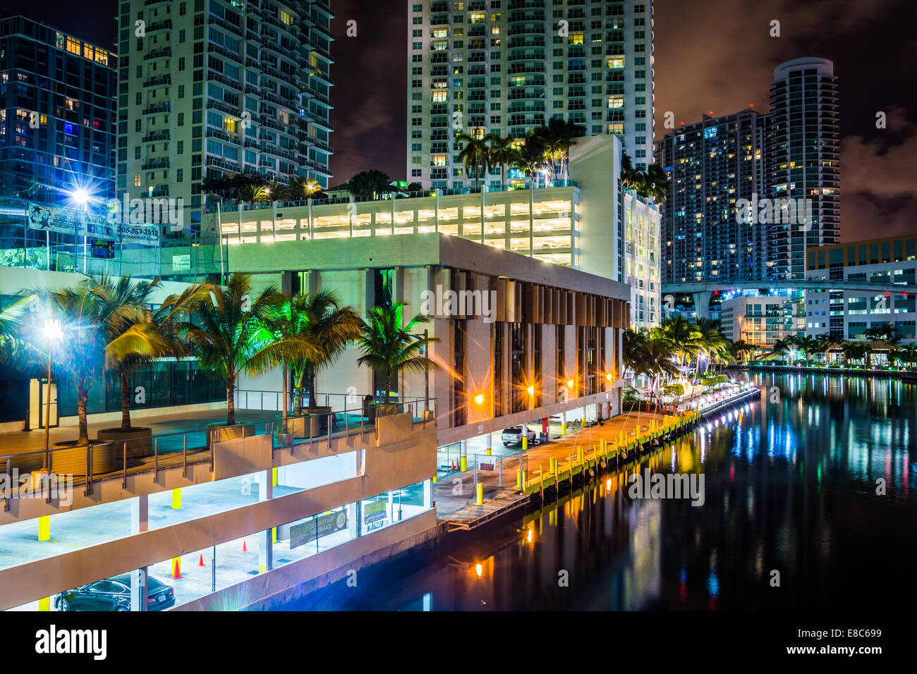 Miami beach night bright lights hi-res stock photography and images - Alamy