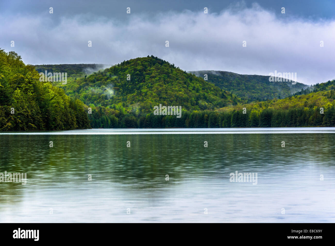Clear storm clouds at Long Pine Run Reservoir at Michaux State Forest ...