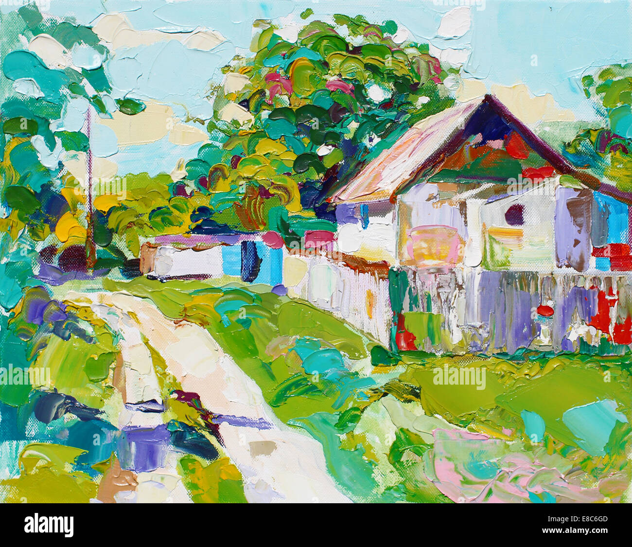 unusual original oil painting on canvas, modern impressionism, u Stock ...