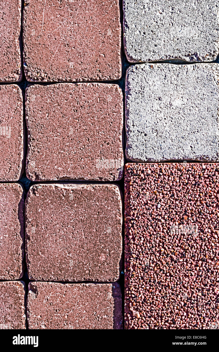 Detail of cobblestone sidewalk made of cubic stones Stock Photo - Alamy