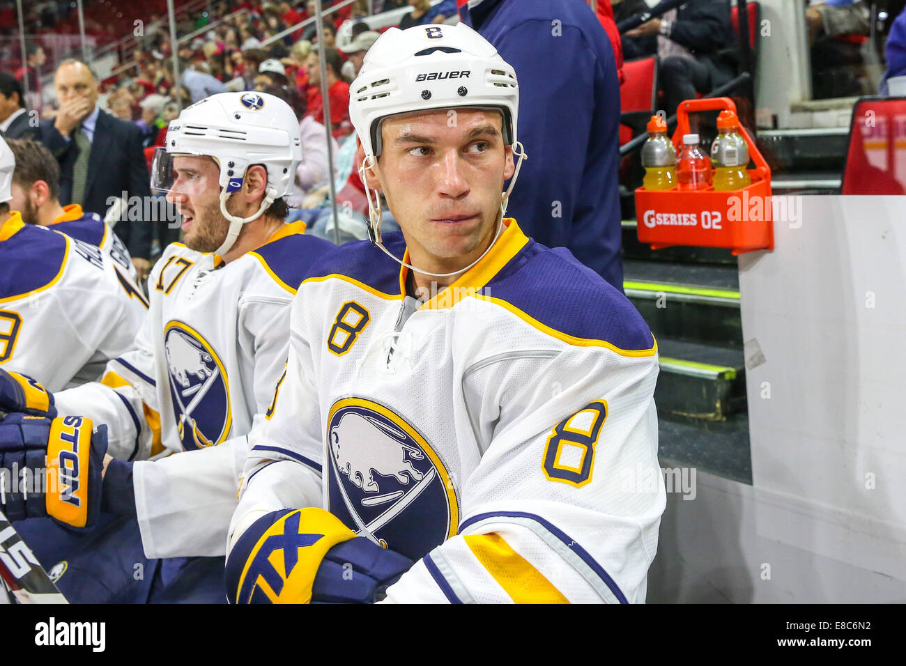 Raleigh, North Carolina, USA. 3rd Oct, 2014. Buffalo Sabres center Cody ...