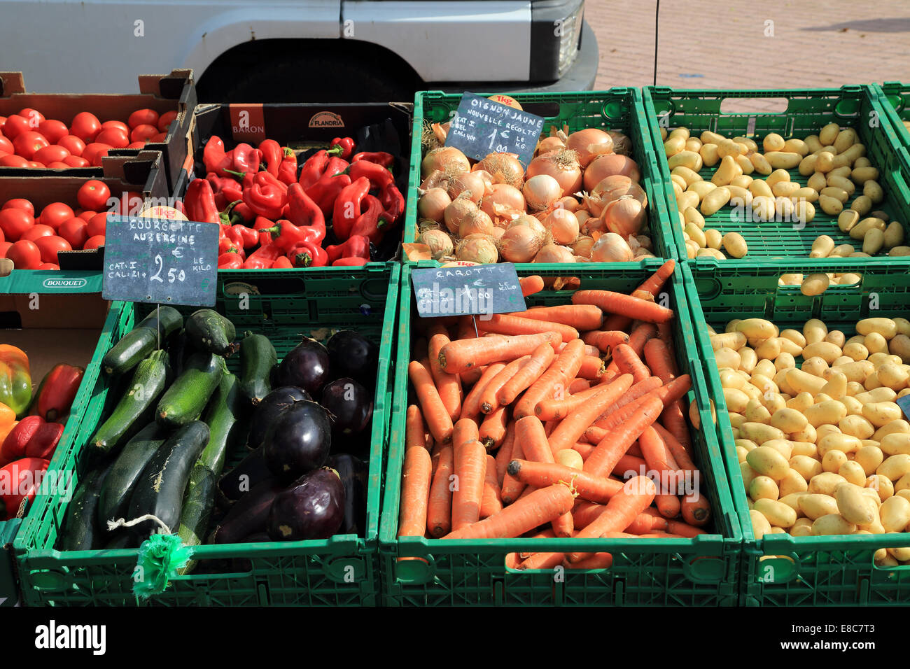 Market stall in Place du Marechal Foch, Calais, Pas de Calais, France ...