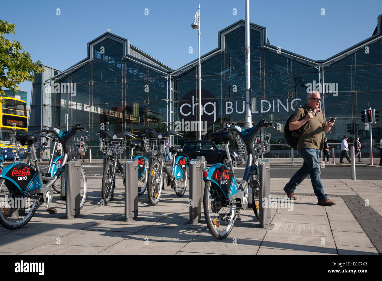 CHQ Building with Bicycles, Docklands, Dublin, Ireland Stock Photo - Alamy