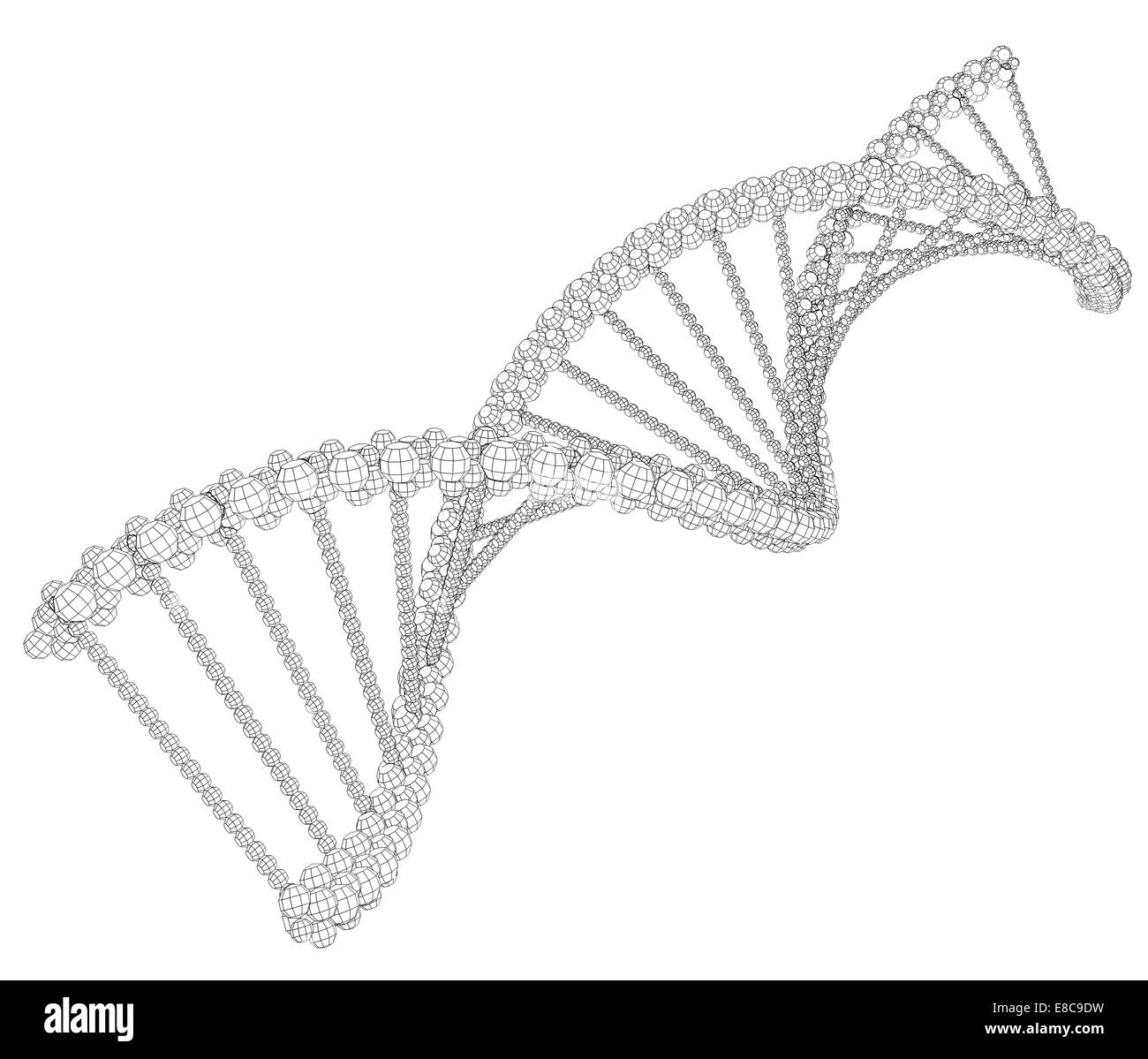 Illustration of wire-frame DNA chain Stock Photo - Alamy