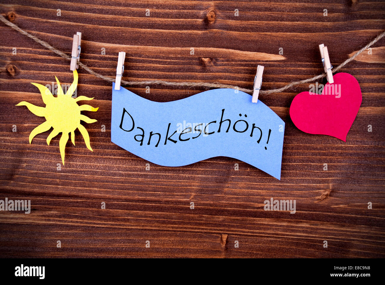 The German Word Dankeschön, which means Thanks, on a Purple Label ...