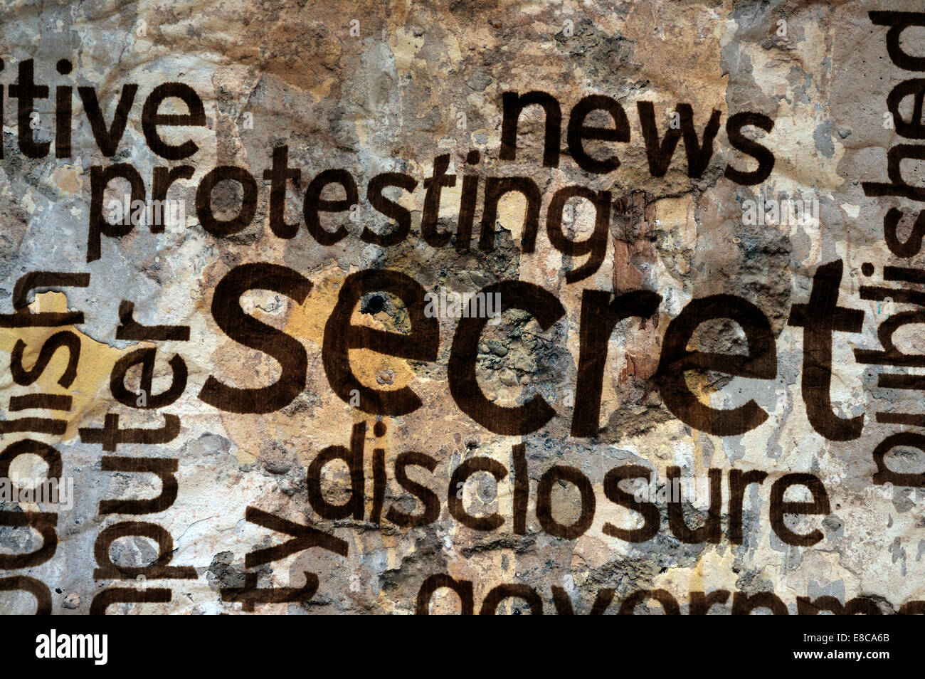 Secret text on grunge background Stock Photo - Alamy