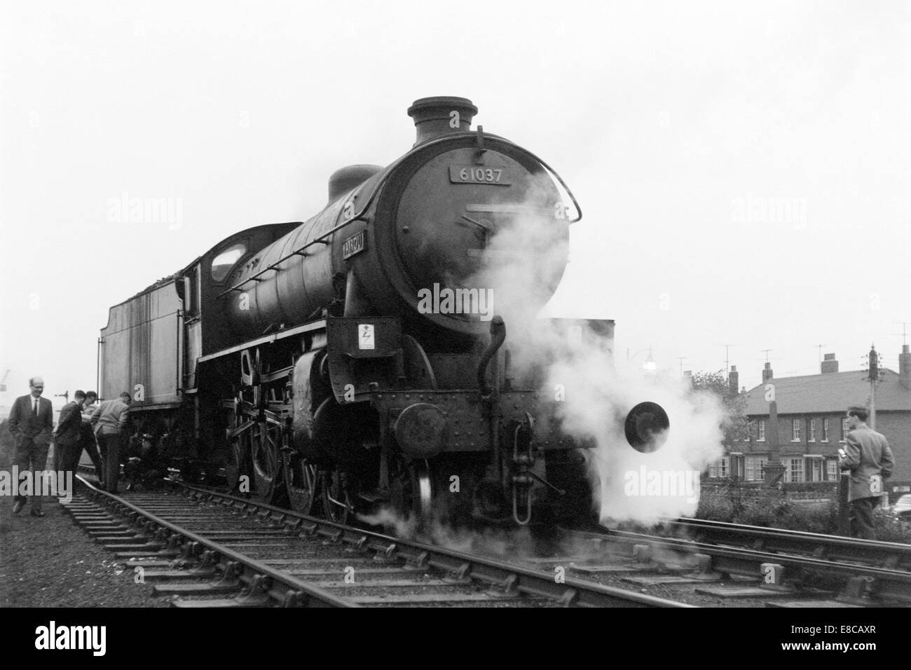 original british railways steam locomotive 61037 jairou derailed at ...