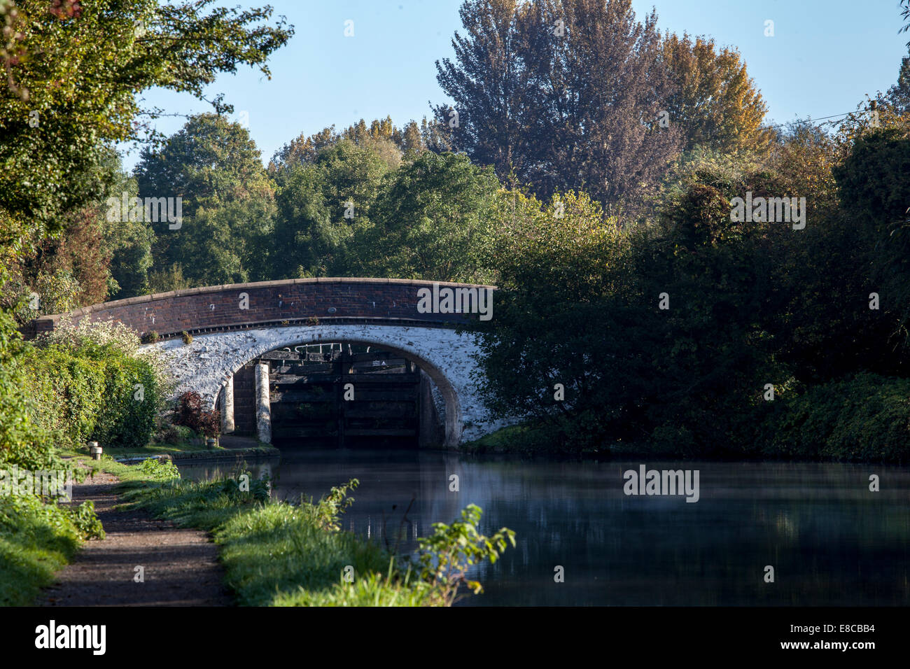 Bridge over a canal Stock Photo - Alamy