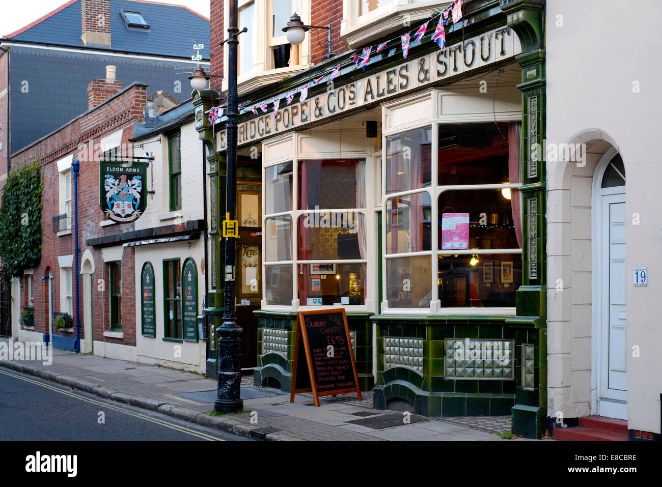 street scene view of a traditional british pub the eldon arms southsea ...