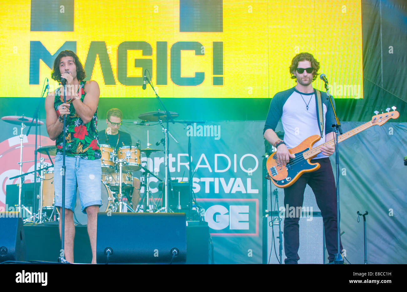 Singer Nasri Atweh and fellow band members of Magic! performs on stage ...