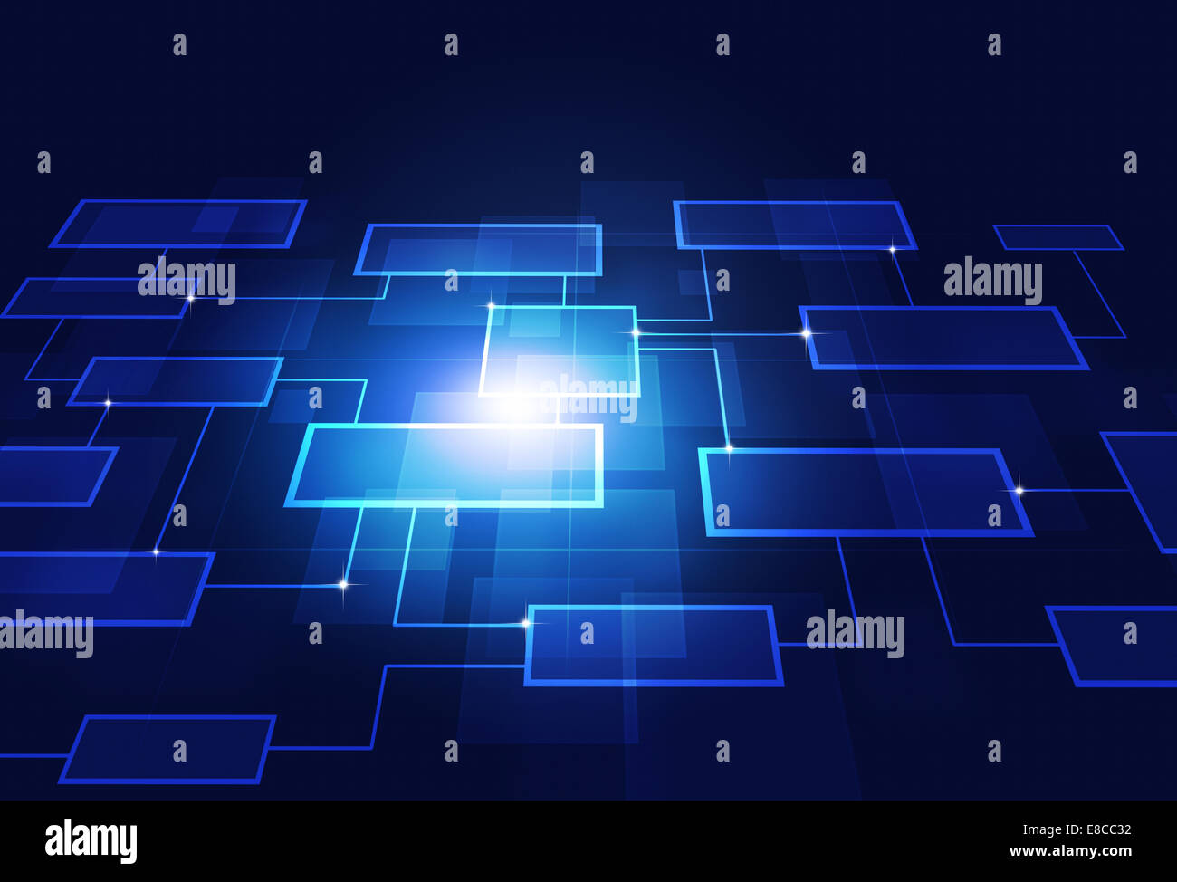 concept communication business flow chart on blue background Stock ...