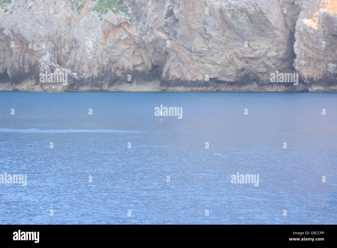 Cliff on Cap Formentor with blue ocean water and blue sky. Cap ...