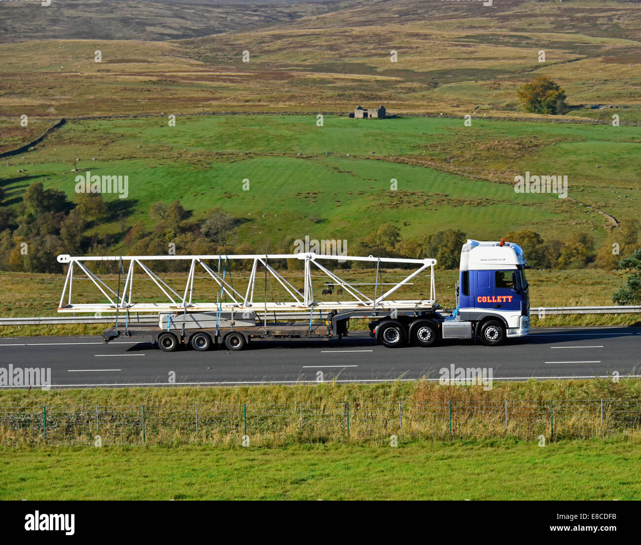 Collett HGV with load of steelwork. M6 Motorway, northbound. Shap ...