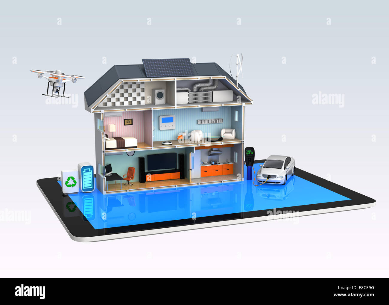 Home automation monitoring by tablet PC concept Stock Photo - Alamy