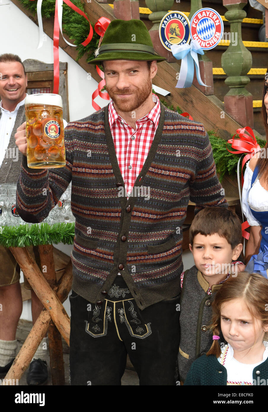 Munich, Germany. 05th Oct, 2014. FC Bayern Muenchen player Xabi Alonso ...