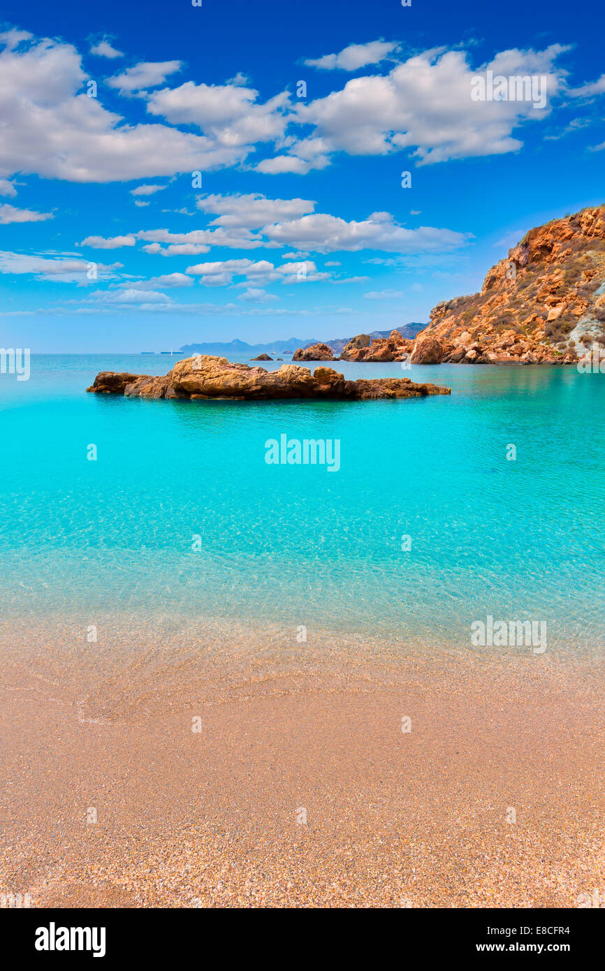 Cartagena Cala Cortina beach in Mediterranean Murcia at Spain Stock ...