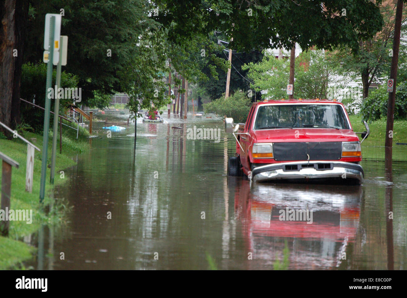 A photograph capturing the severe flooding in Cedar Rapids, Iowa ...