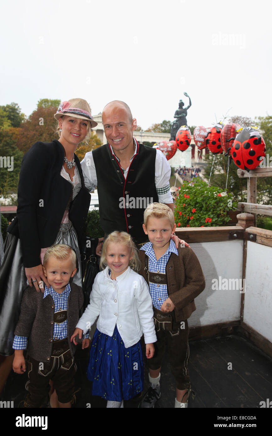 Munich, Germany. 5th Oct, 2014. Arjen Robben of Bayern Muenchen poses ...