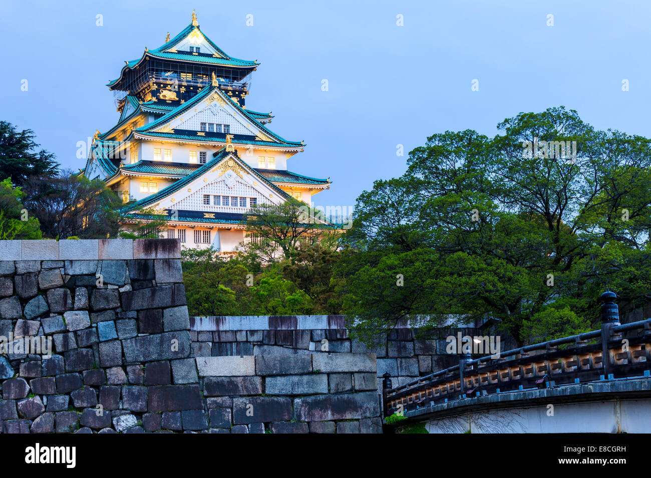 Osaka Castle at night in Japan Stock Photo - Alamy