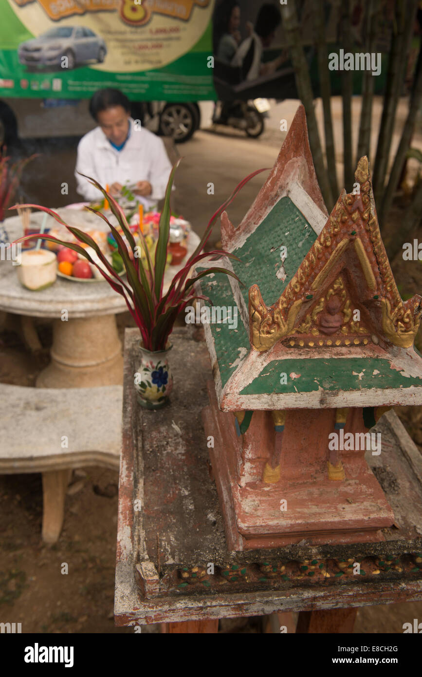Shaman ritual for change the spiritual house in northern Thailand at ...