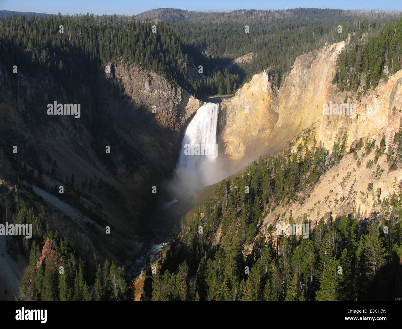 The Lower Falls of the Yellowstone River, located in Yellowstone ...