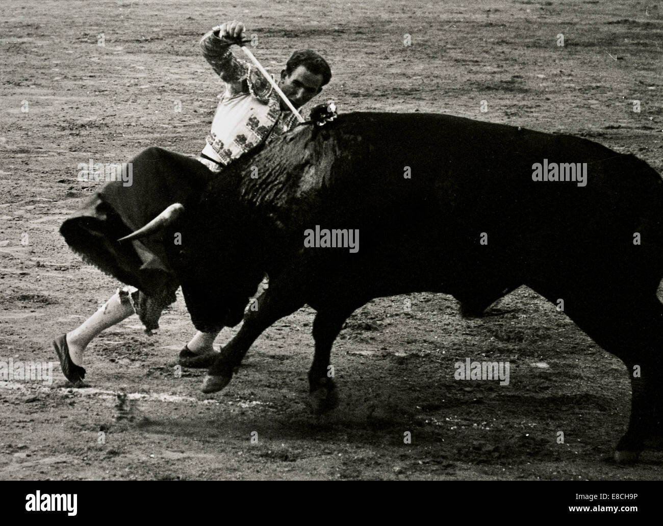 A matador kills his bull in a bullfighting ring in Fuengirola Spain in ...