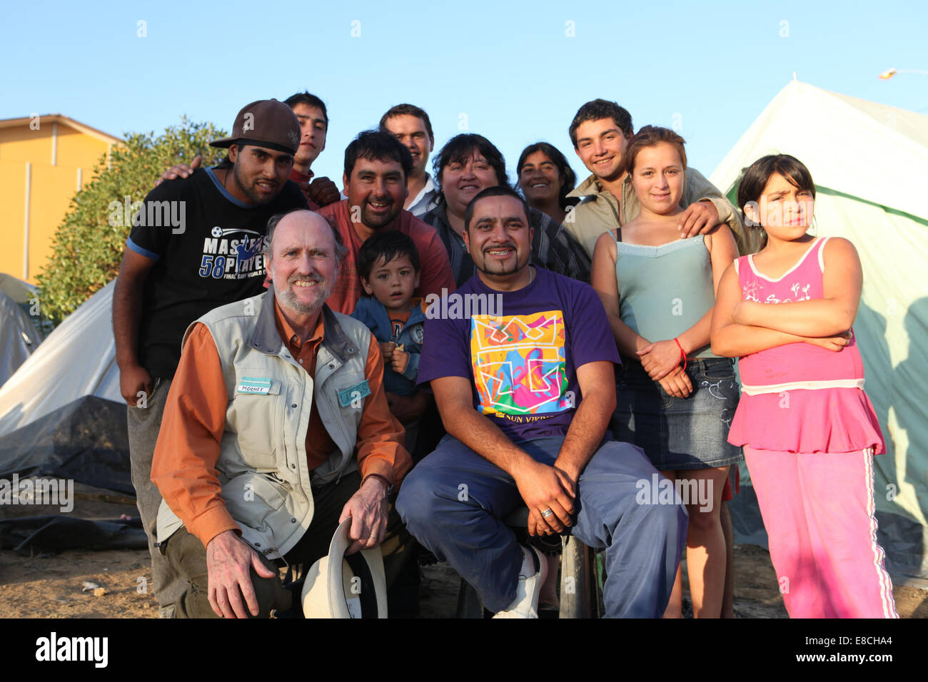 This image features survivors of a tsunami disaster, showing their ...