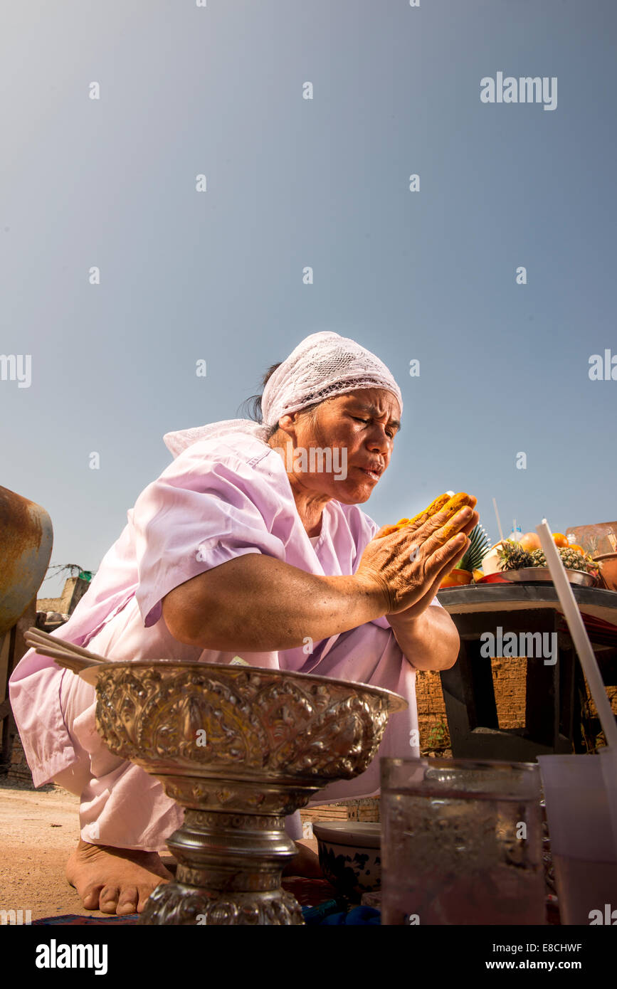 Shaman ritual for change the spiritual house in northern Thailand at ...