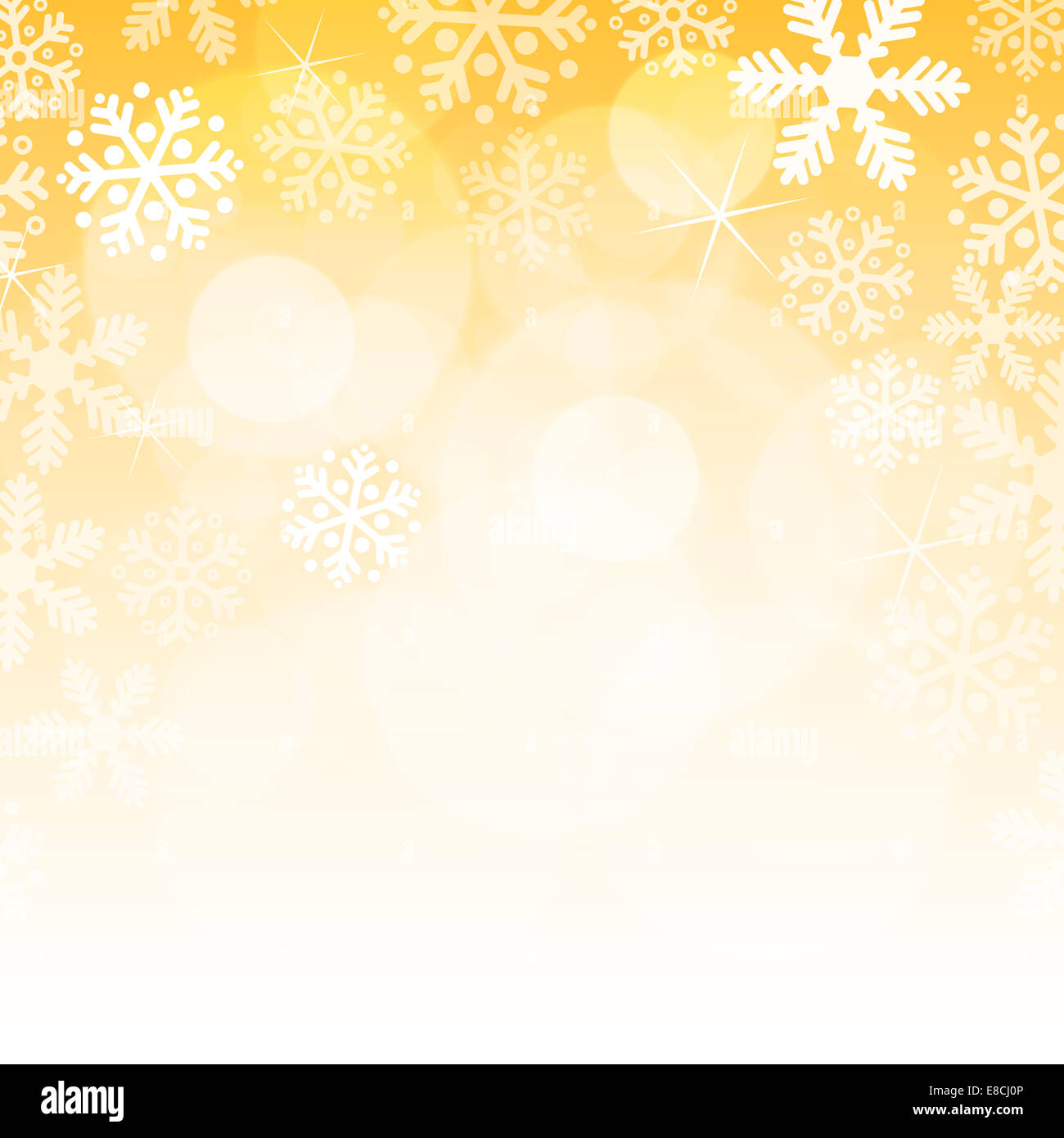 Abstract yellow christmas background with snowflakes Stock Photo - Alamy