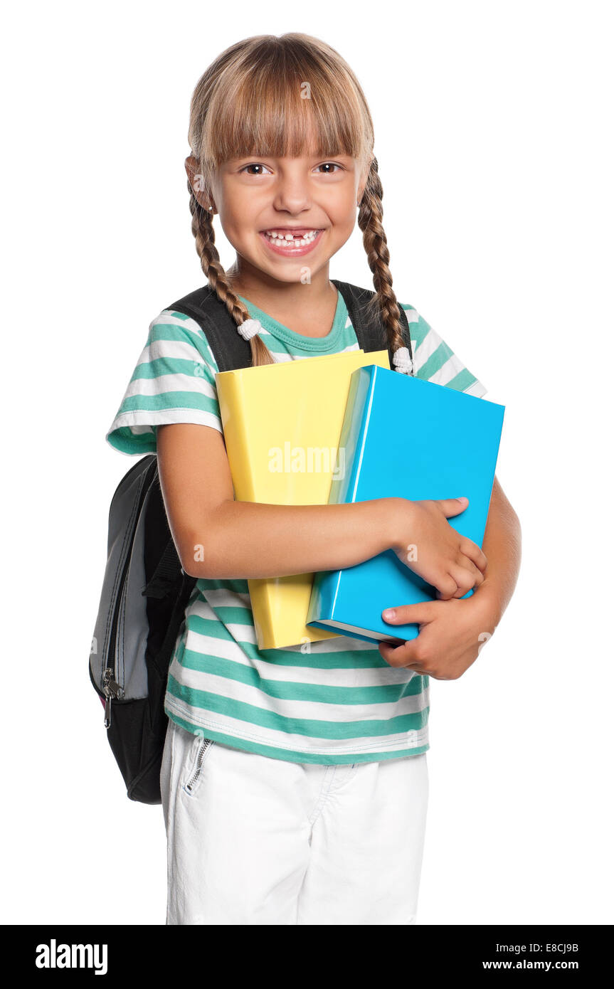 Little girl with books Stock Photo - Alamy